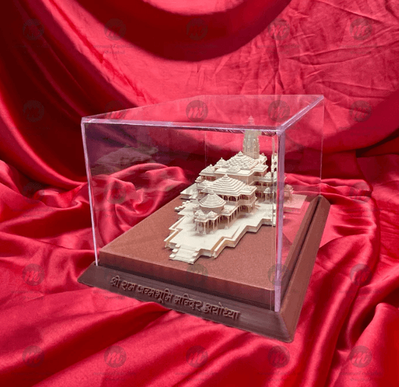 Shri Ram Janmabhoomi Mandir Ayodhya Miniature, Sandstone Color, Brown ...